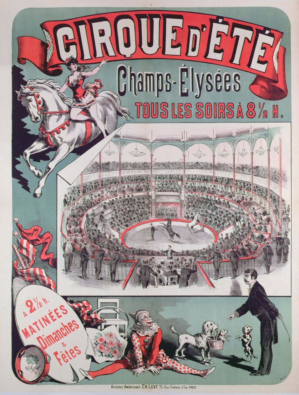 Poster advertising the Cirque d'Ete by French School