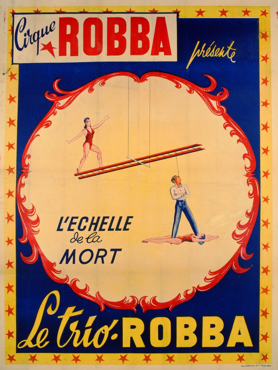 Poster advertising the Ladder of Death at the Cirque Robba