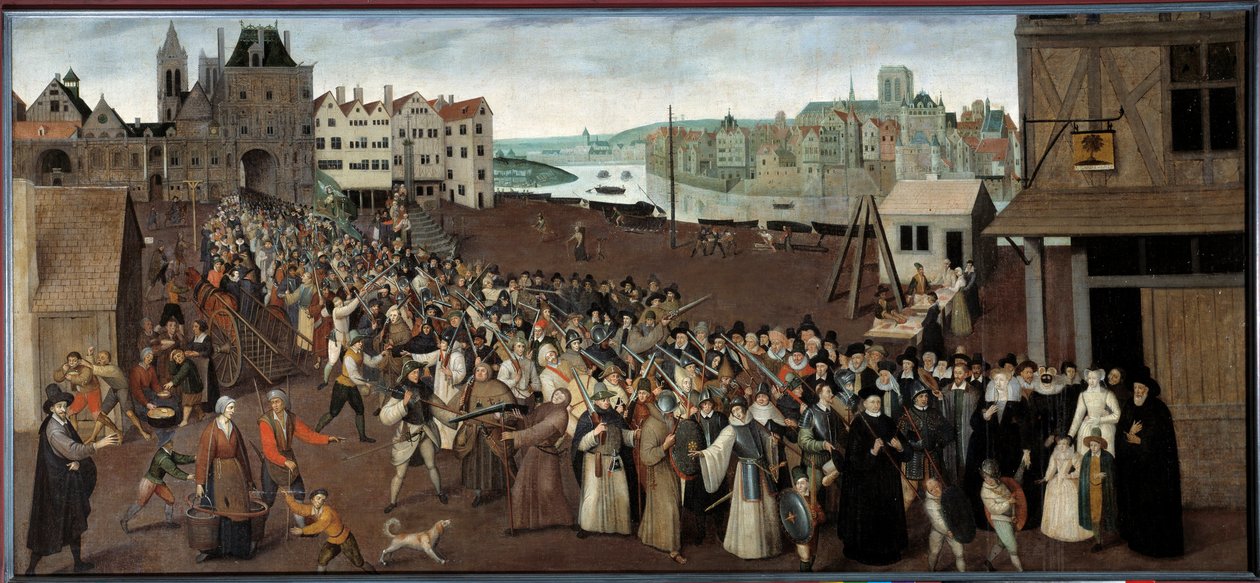 Procession of the League in Place de Greve Leaving the Arcade of Saint ...