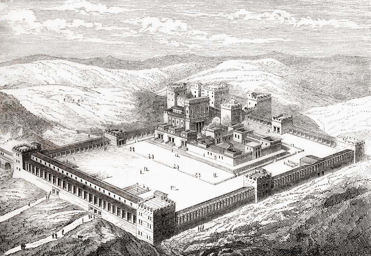Restored Second Temple, Jerusalem, from Les Merveilles de la Science, 1870