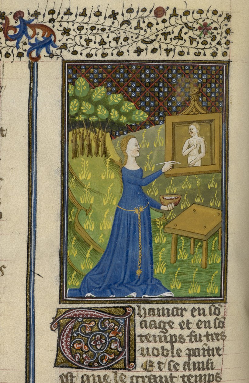 Thamar painting the goddess Diana, from 'De claris mulieribus in an ...