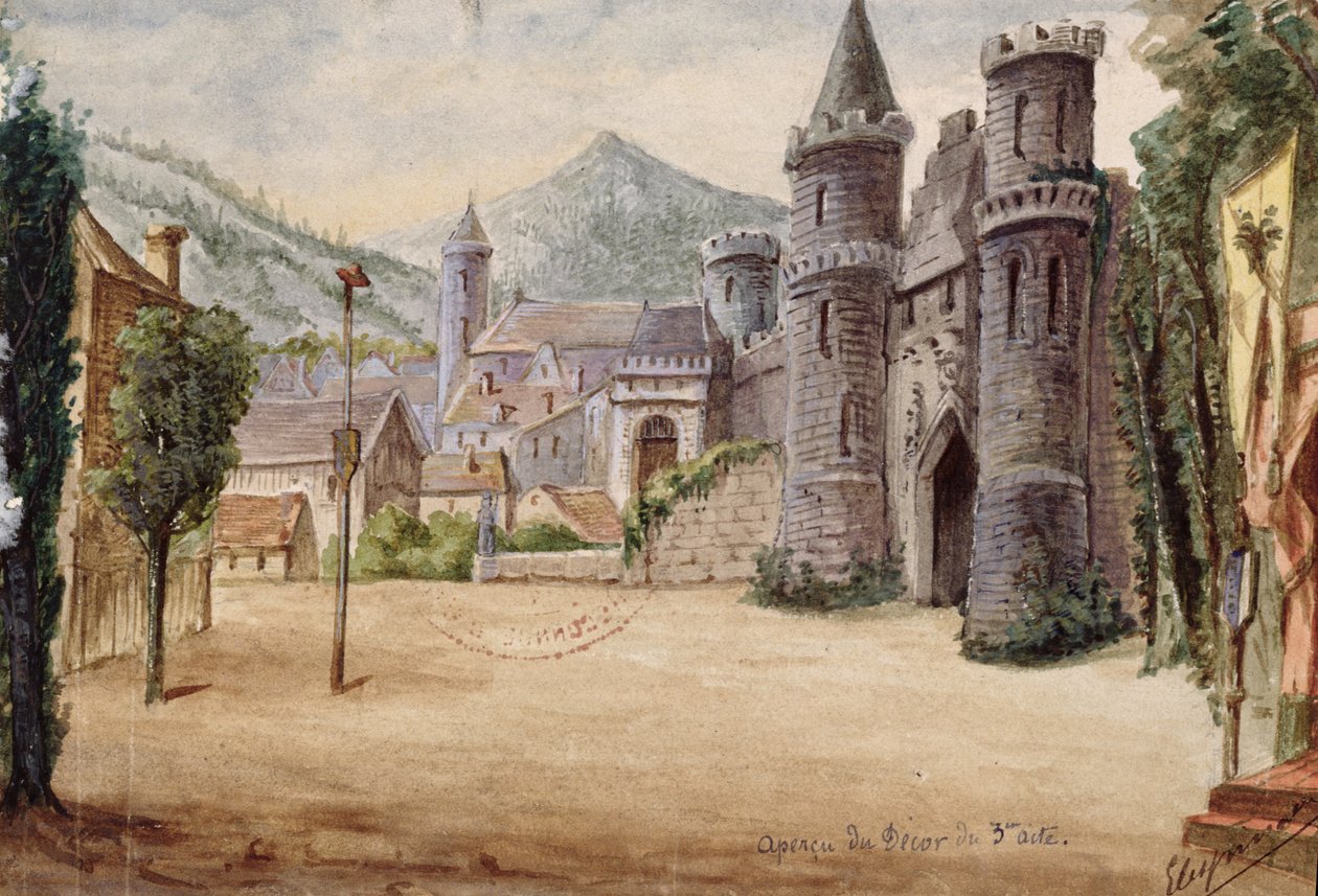 Set design for Act III of the opera William Tell by Gioacchino Rossini ...