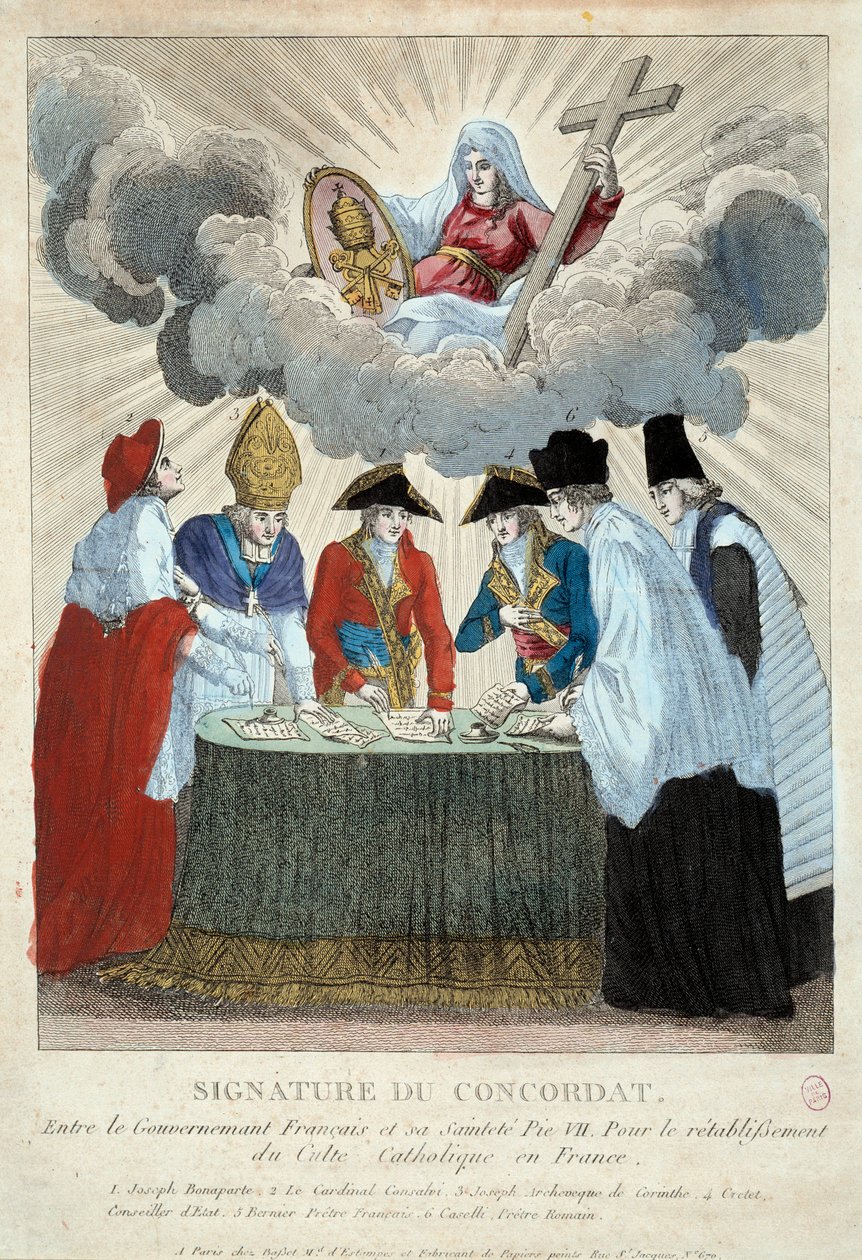 Signature of the Concordat of 1801 on 15/07/1801: it is signed between ...