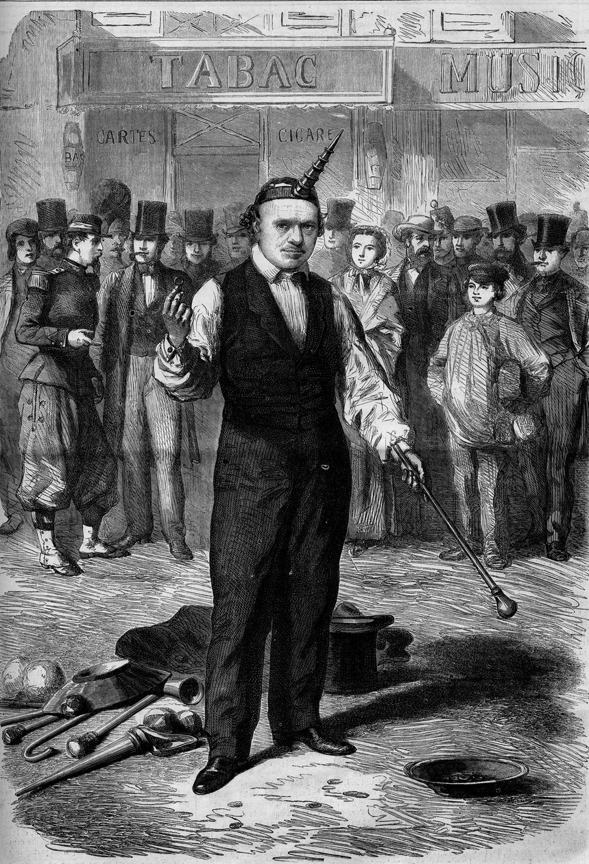 Street artist: a batonist in the streets of Paris