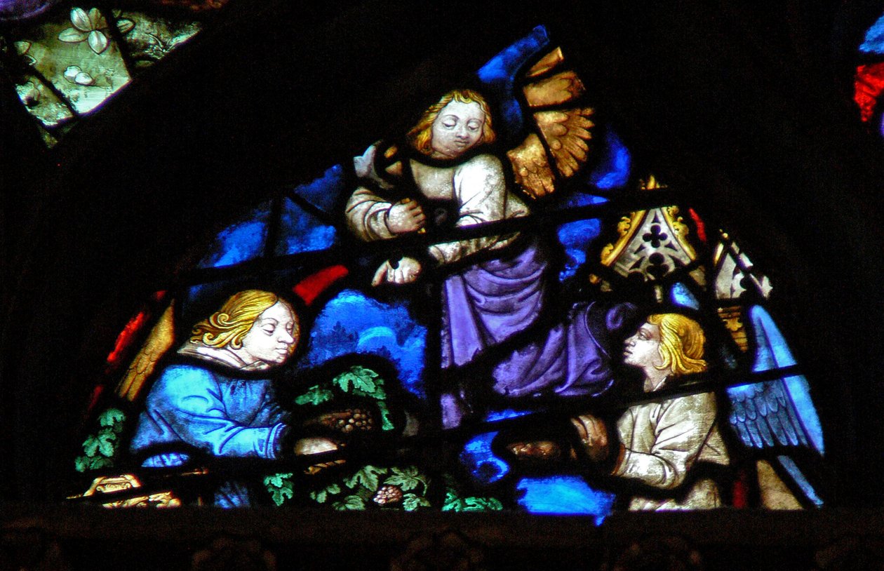 The West Rose Window Depicting a Scene from the Book of Revelation ...