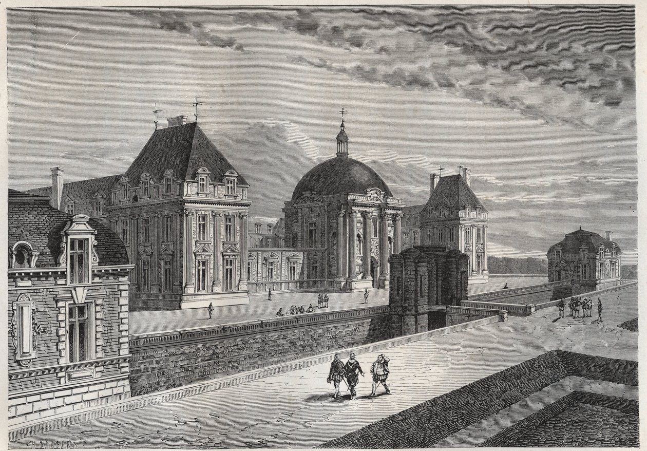 Vue du Chateau Royal de Monceaux - engraving from L'histoire de France ...