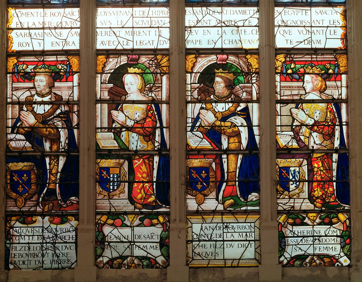 Window Depicting Jacques de Bourbon, Jeanne de Chatillon-Saint-Pol ...