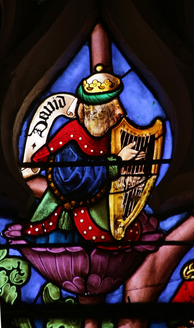 Window depicting Tree of Jesse: David with Harp