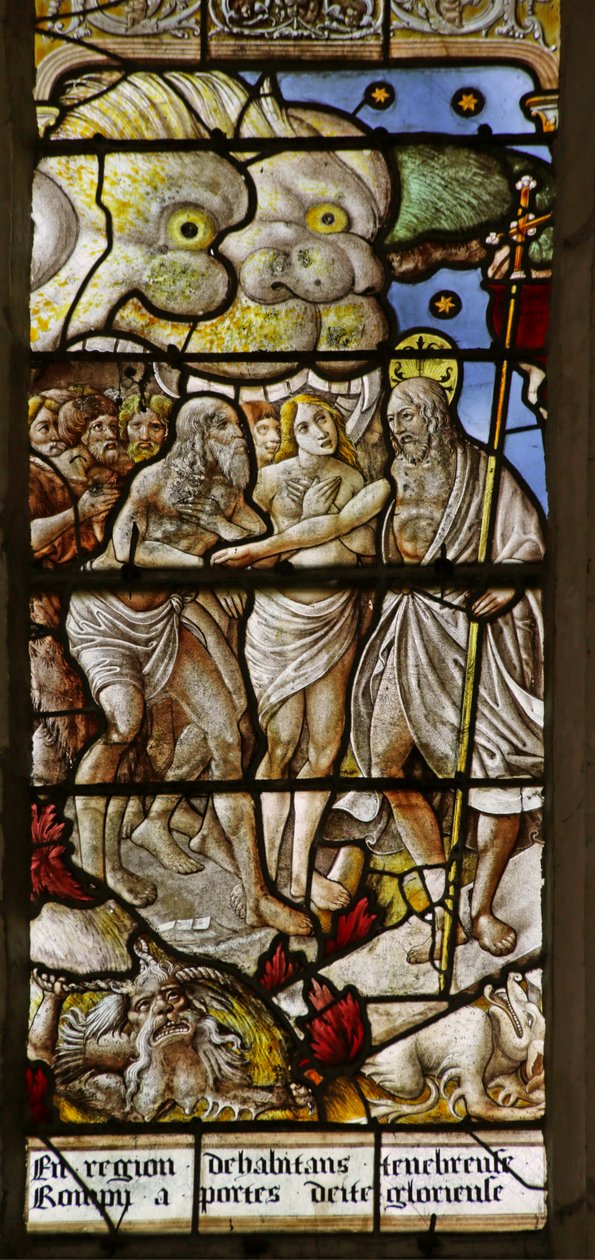 Window depicting the Harrowing of Hell by French School