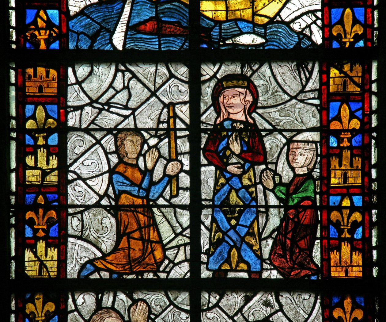 Window depicting Saint Radegonde: A cure at the saint's tomb; from gout ...