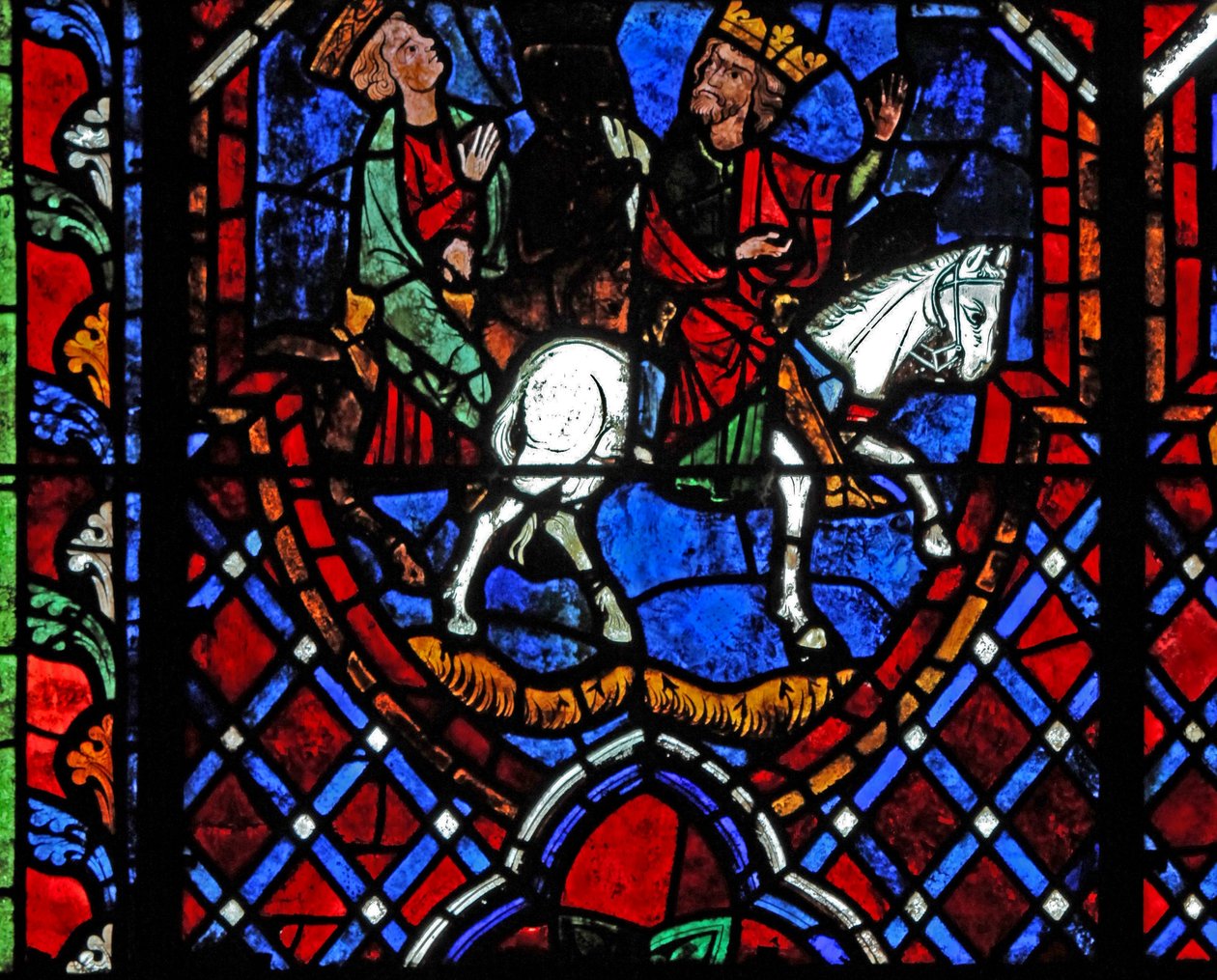 Window depicting the Magi travelling in a boat