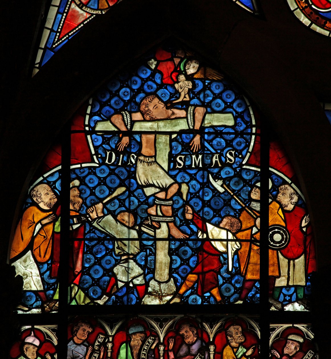 Window w12 depicting the Repentant thief at the Crucifixion