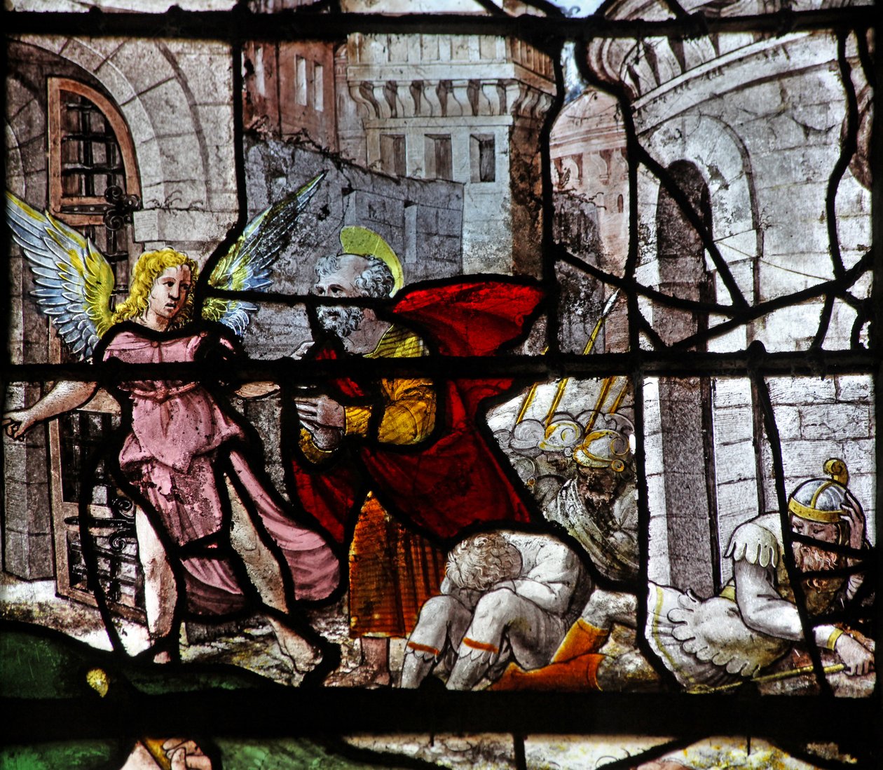 Window depicting St Peter Led Out of Prison by an Angel