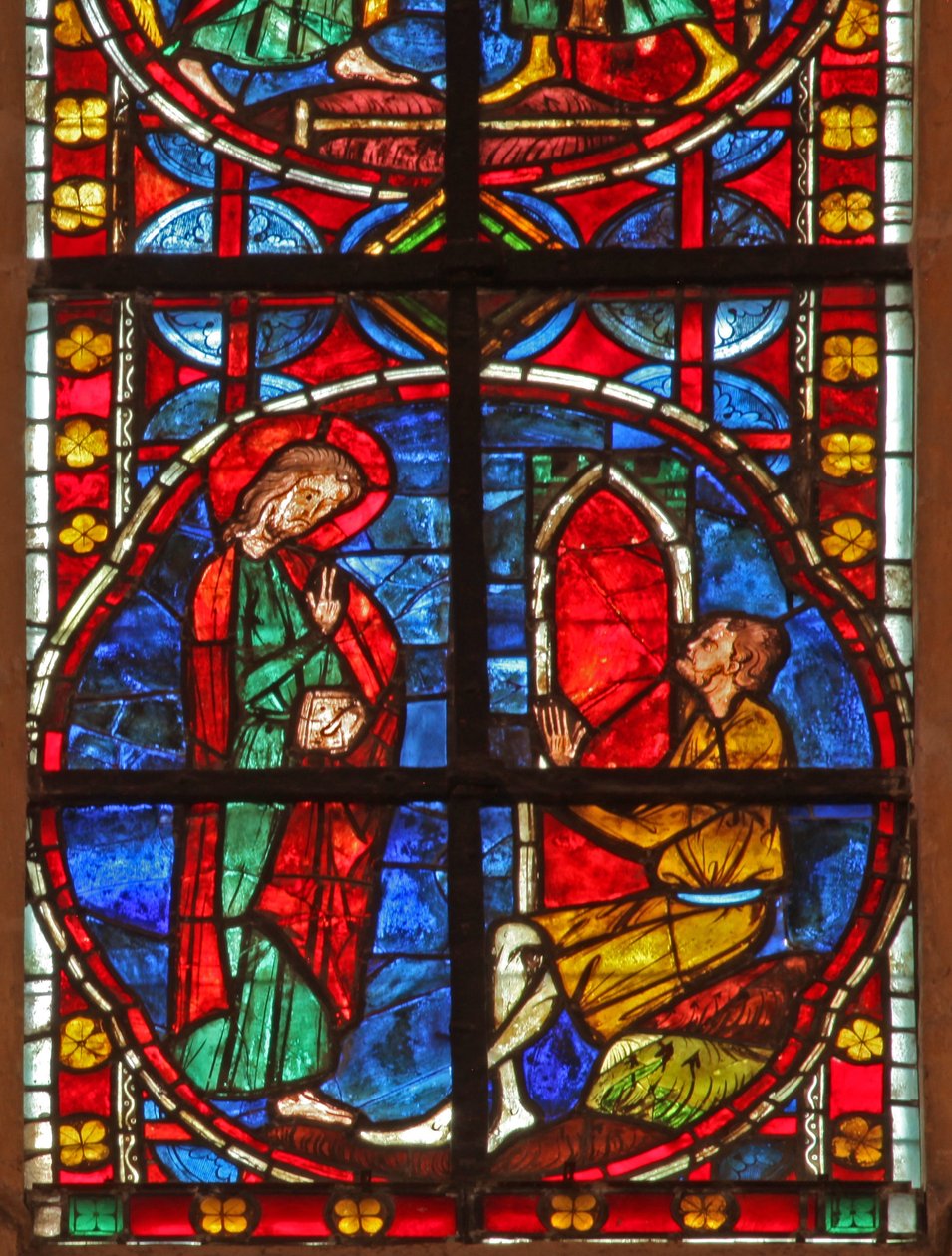 Window depicting St James converts Philetus by French School