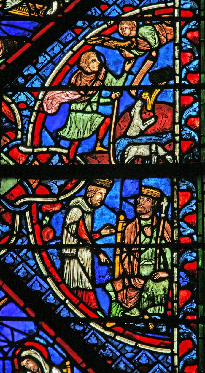 Window depicting the Magi with Herod; Annunciation to the Shepherds