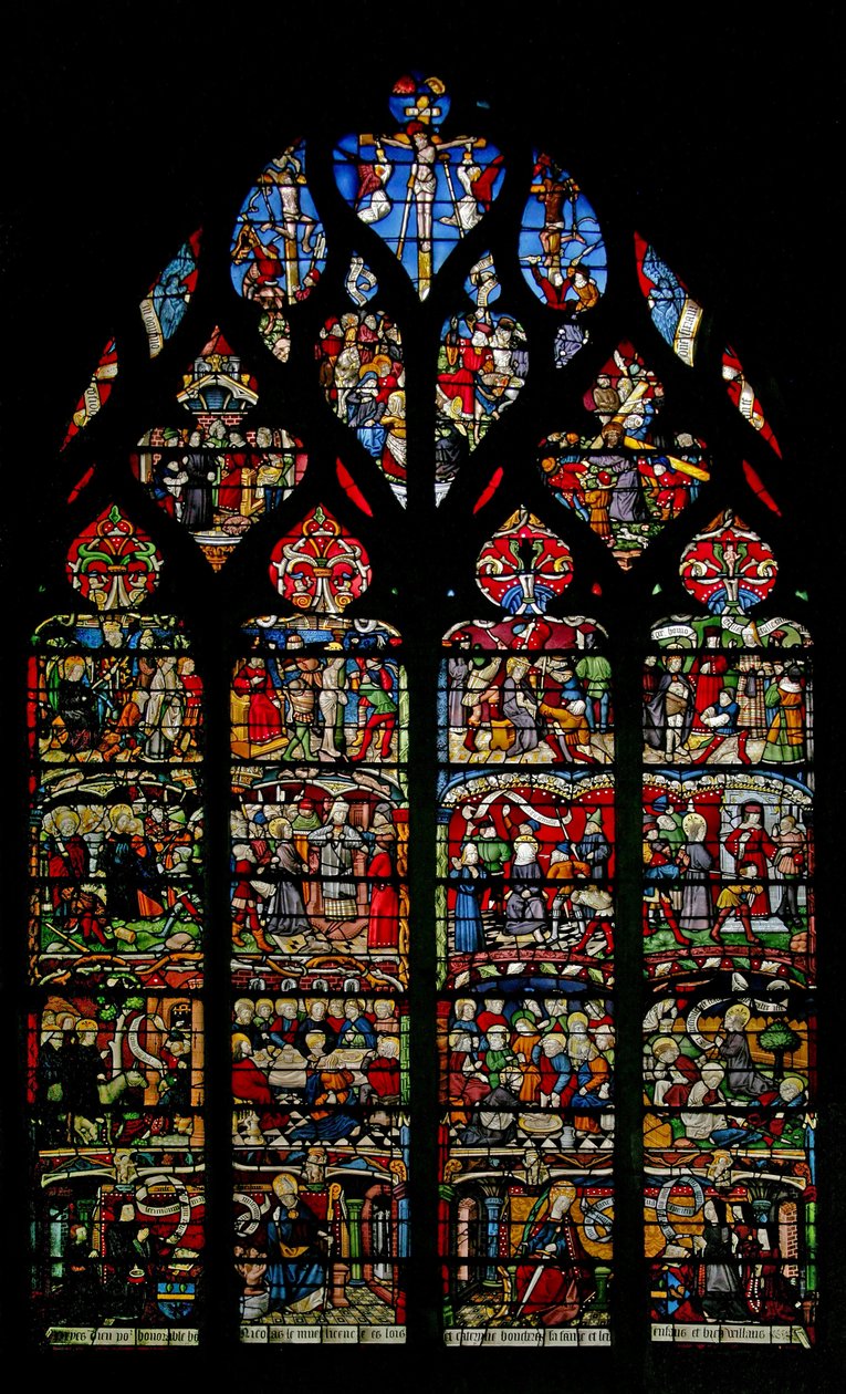 Window depicting the Passion Cycle by French School