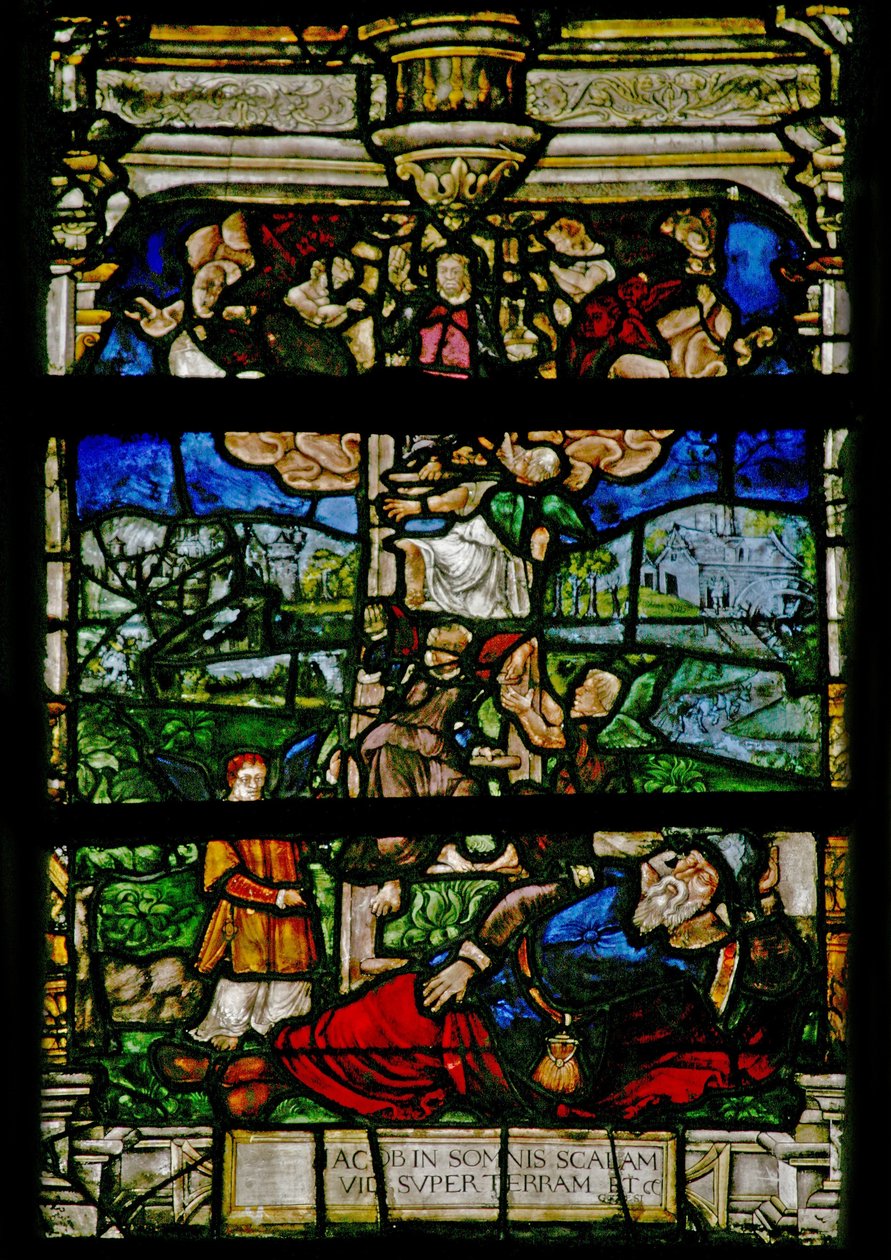 Window depicting Jacob's Ladder by French School