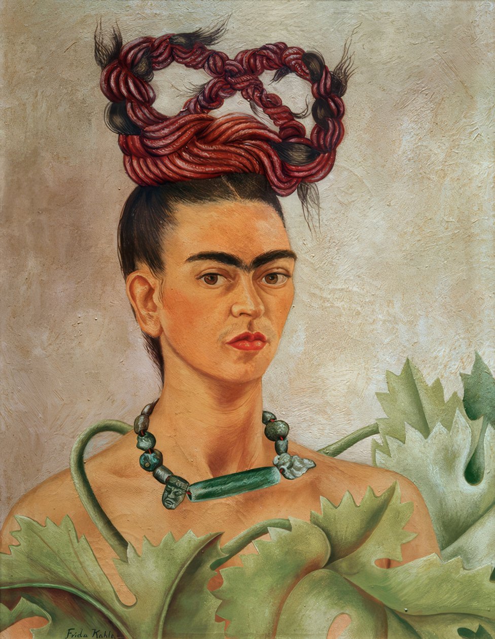 Self-Portrait with Plate by Frida Kahlo: Fine art print