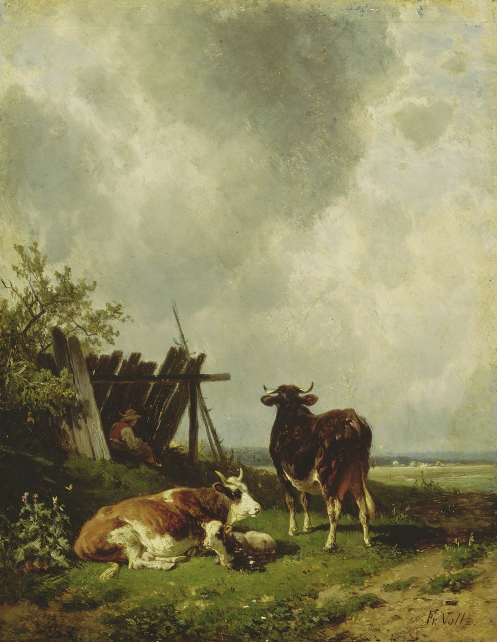 The Cows by Friedrich Johann Voltz: Premium art reproduction
