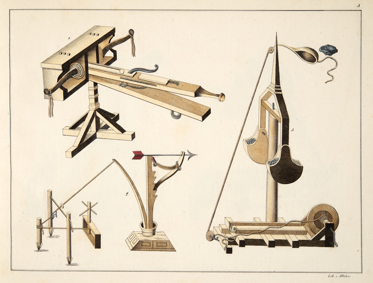 Sling Weapons, Plate from 'A History of the Development and Customs of ...