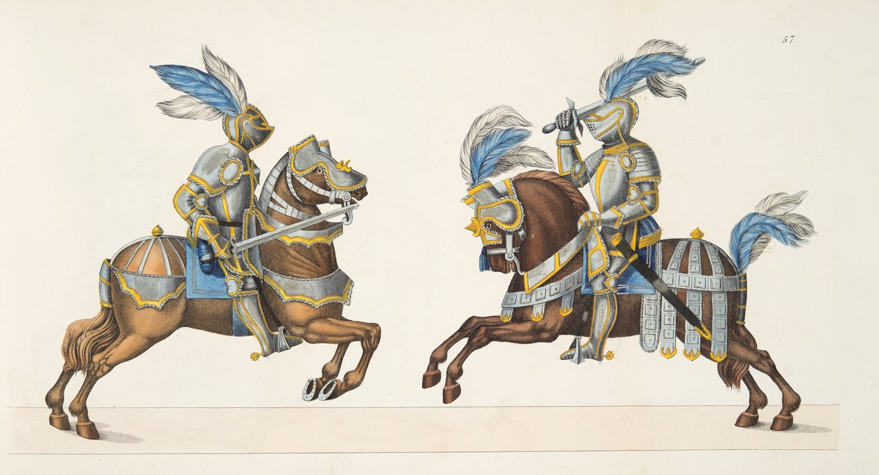 Two Knights at a Tournament, plate from 'A History of the Development ...