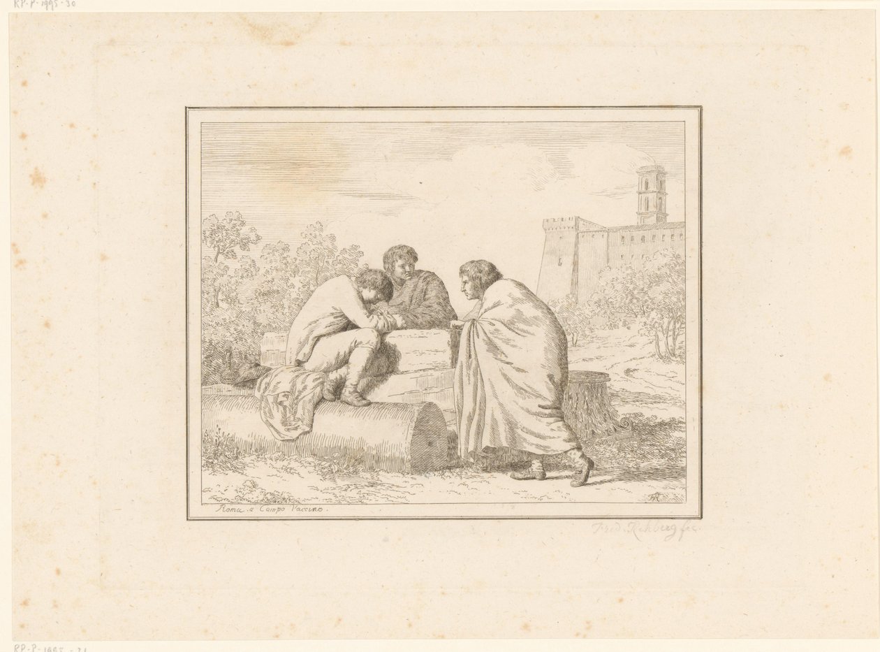 Three Young Men by Friedrich Rehberg: Buy fine art print