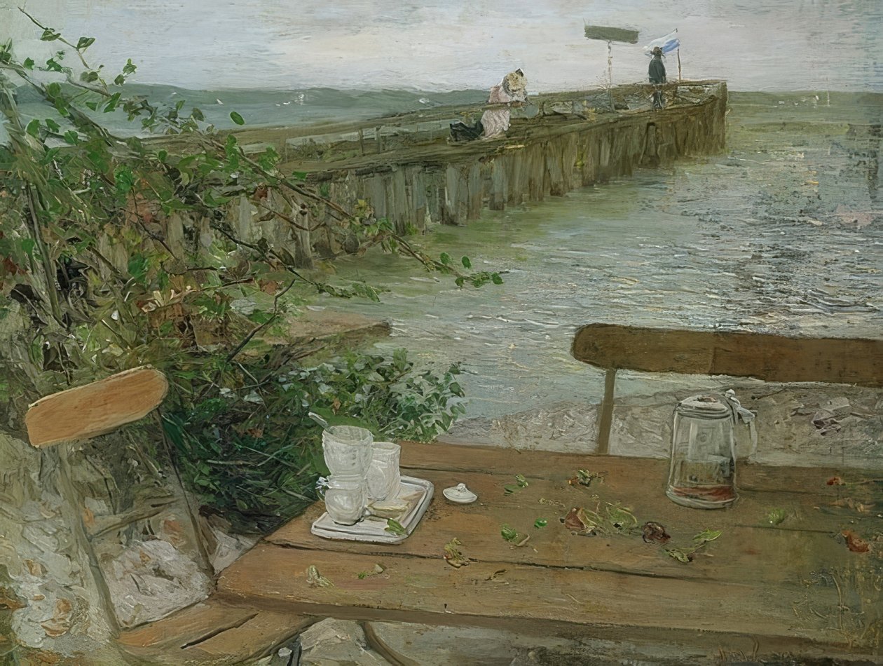 Landing Stage at Lake Starnberg by Fritz von Uhde