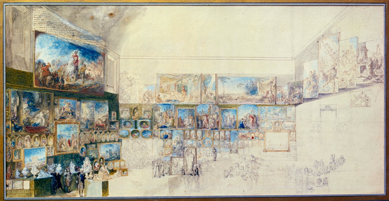 The Salon of 1767 by Gabriel de Saint-Aubin