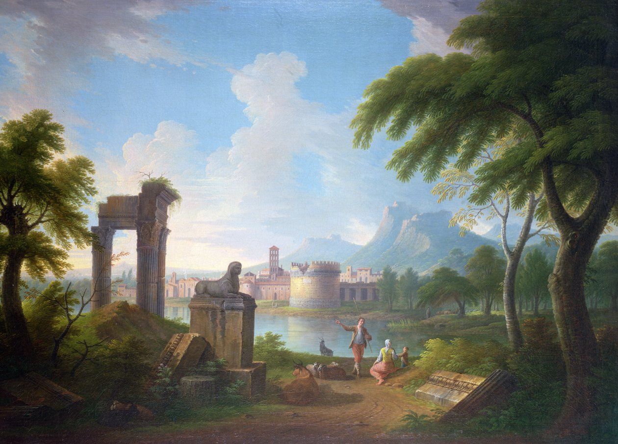 Mountainous River Landscape with the Tomb of Cecilia Metella and the ...