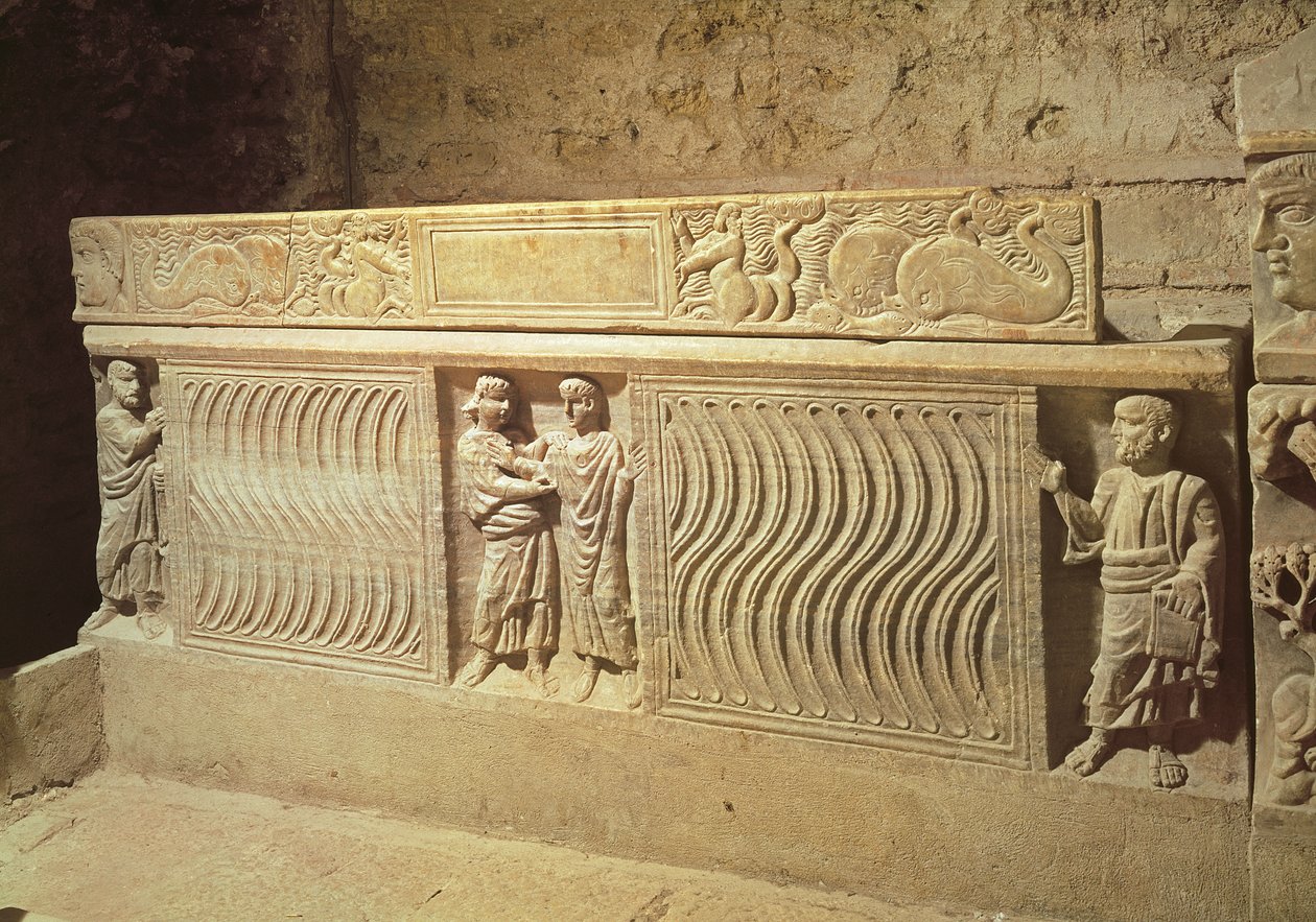 Sarcophagus of Saint Marcelle in the Crypt, 5th Century AD