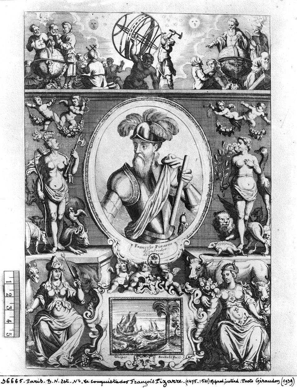 Portrait of Francisco Pizarro with Allegorical Figures
