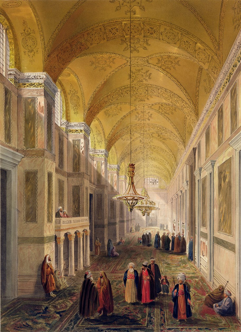 Haghia Sophia, plate 2: the narthex, engraved by Louis Haghe, published ...