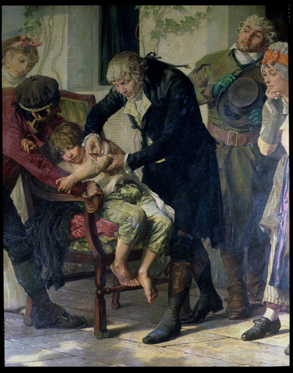 Edward Jenner performing the first vaccination against smallpox (detail)