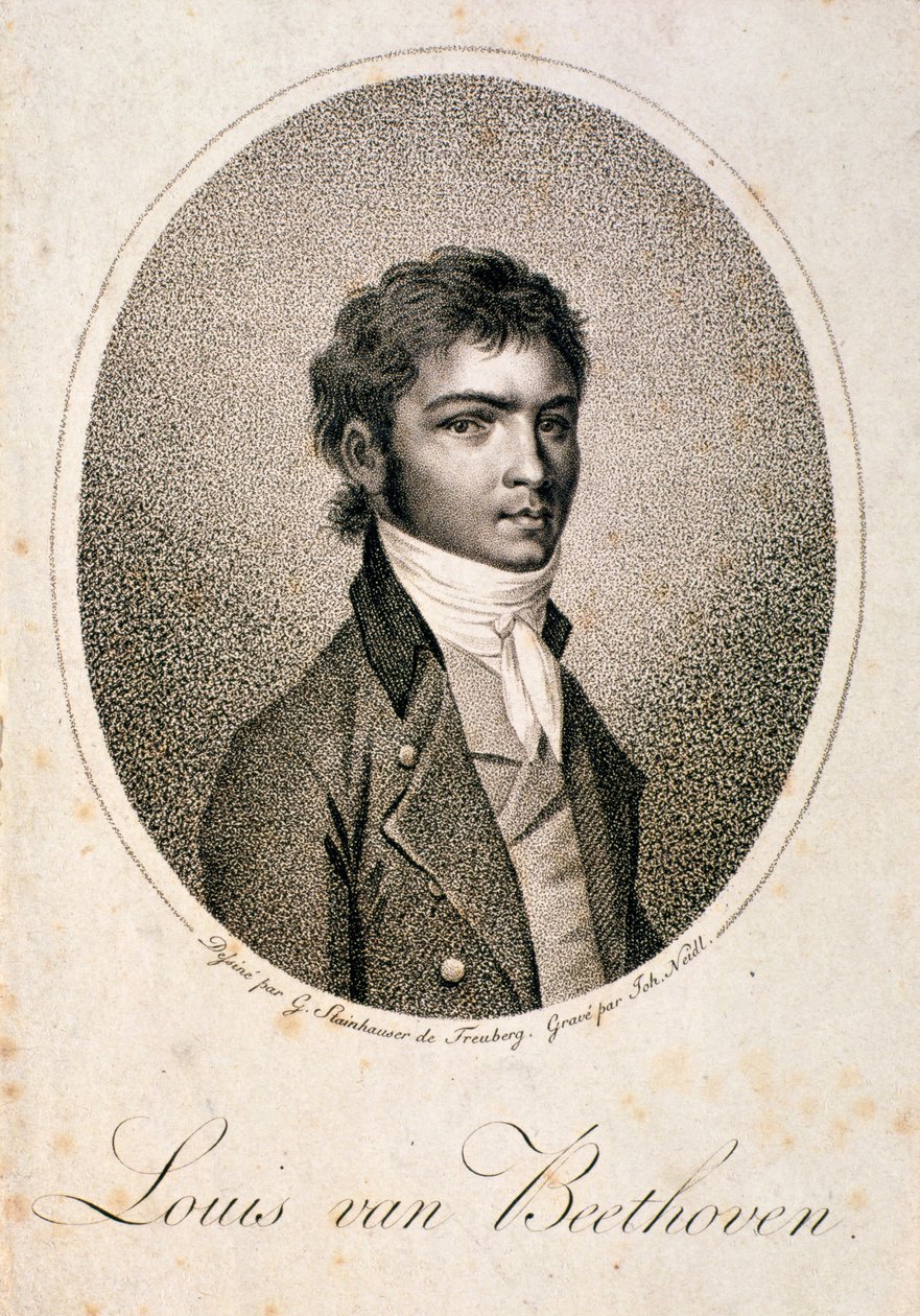 Portrait of Louis van Beethoven engraved by Johann Joseph Neidl