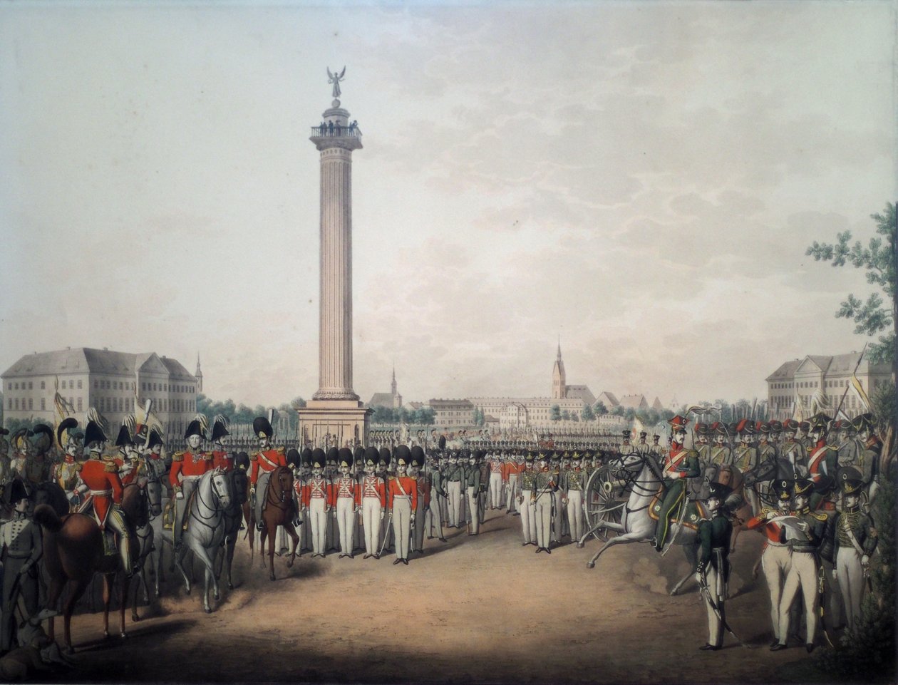 The Royal Hanoverian Army at the Parade on the Waterlooplatz in Hanover