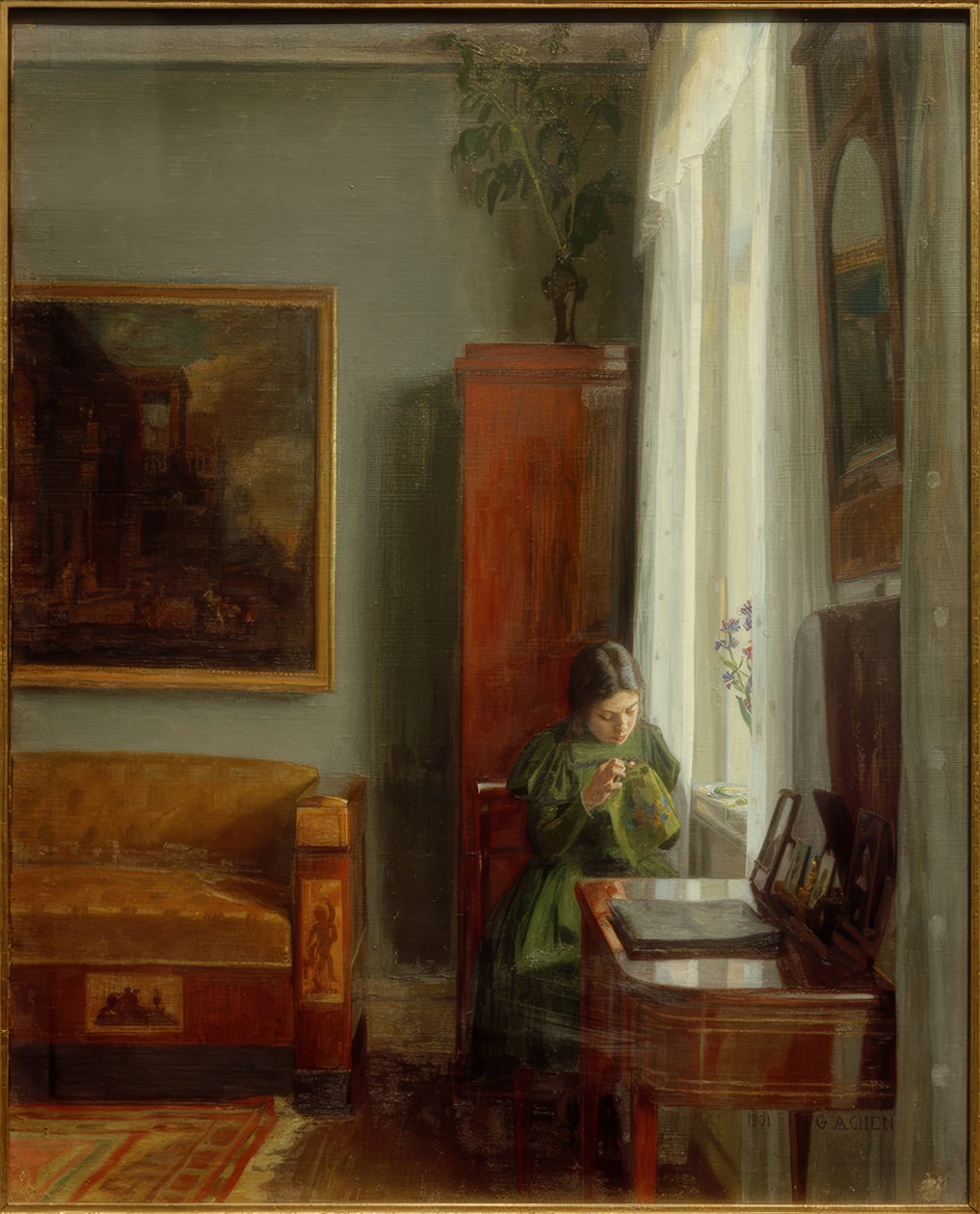 Interior by Georg Nicolai Achen: Premium art reproduction