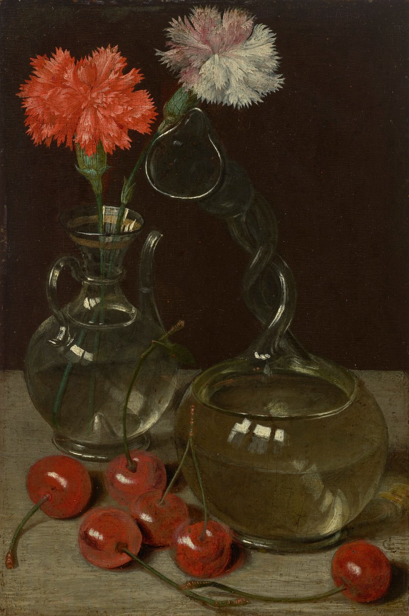 Still Life with Kuttrolf and Cherries by Georg Flegel