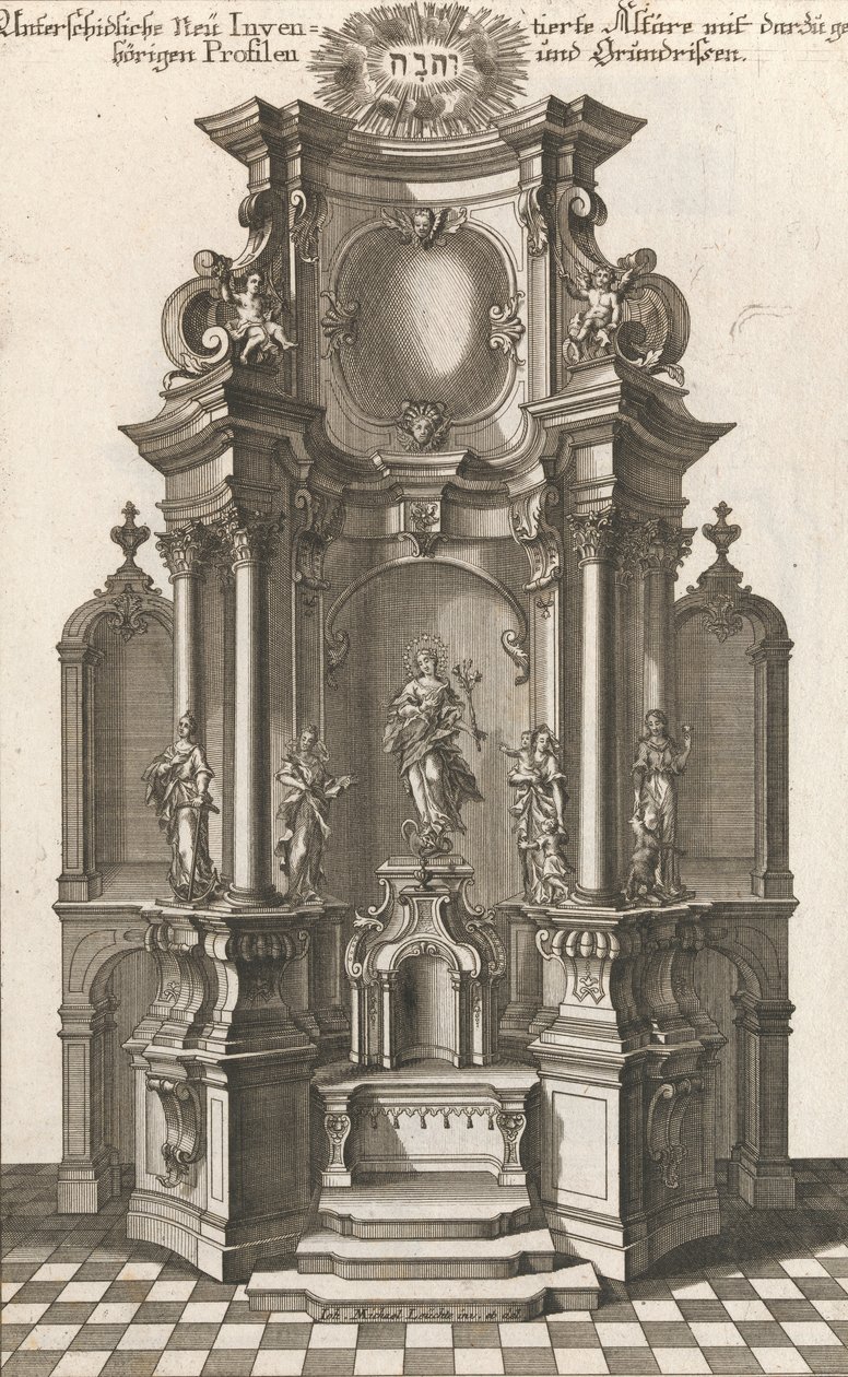 Design for a Monumental Altar, Plate c from 'Unterschiedliche Neu ...