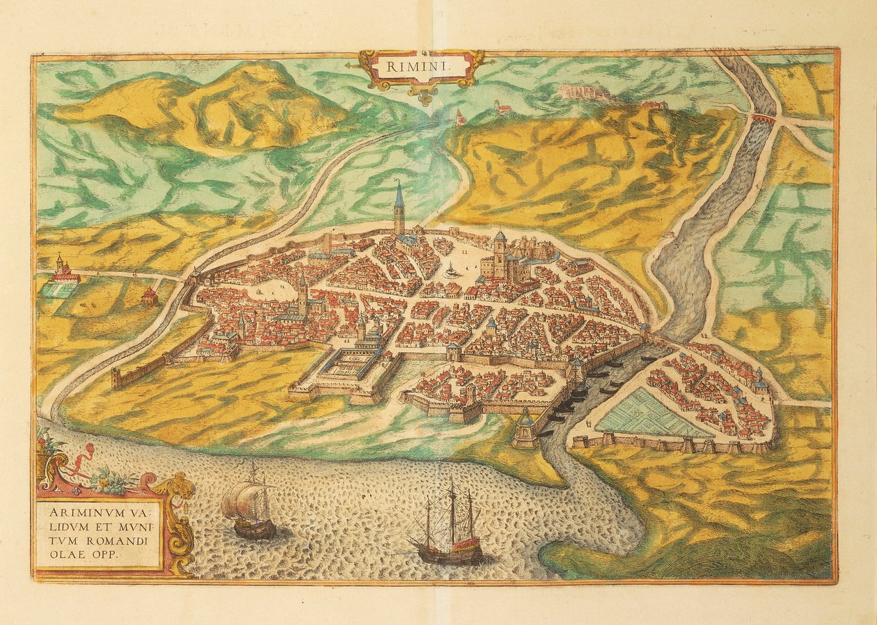 Map of Rimini from Civitates Orbis Terrarum
