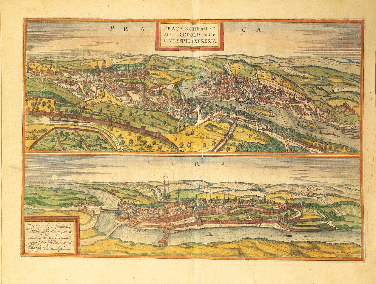 Prague and Cheb, Eger from Civitates Orbis Terrarum