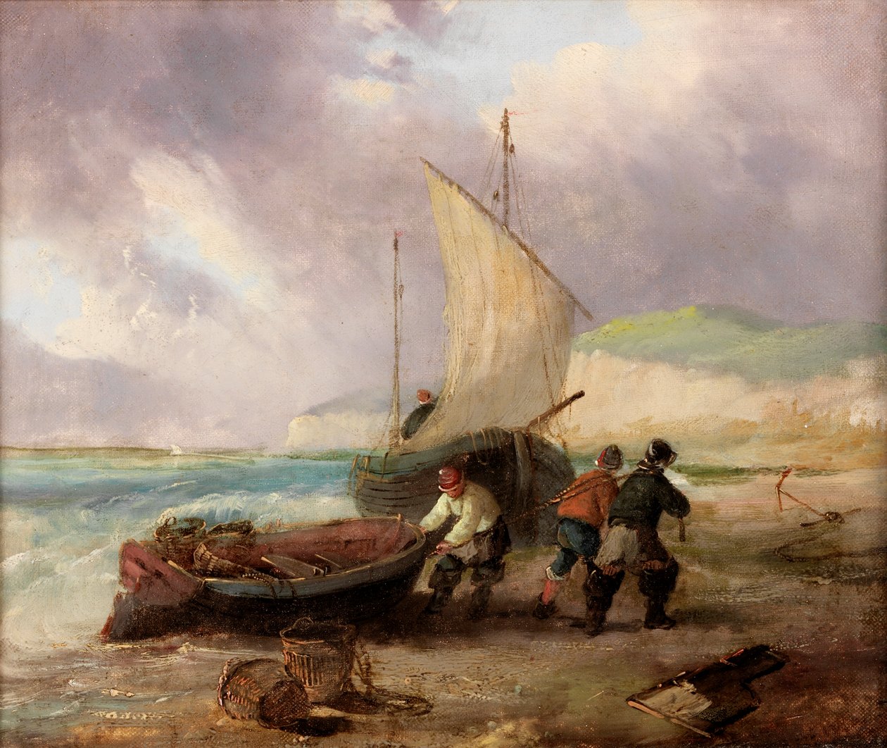 Coast Scene with Fishing Boats by George Balmer