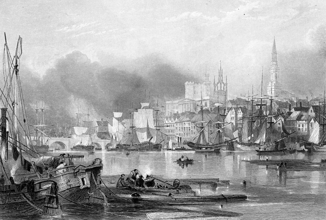 Newcastle-upon-Tyne, engraved by Edward Finden