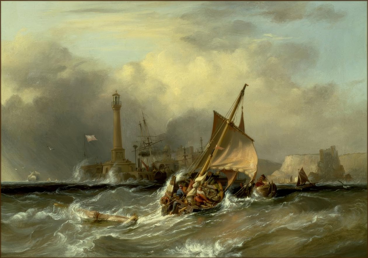 Ships in Strong Current off Margate / Painting by G. Chambers