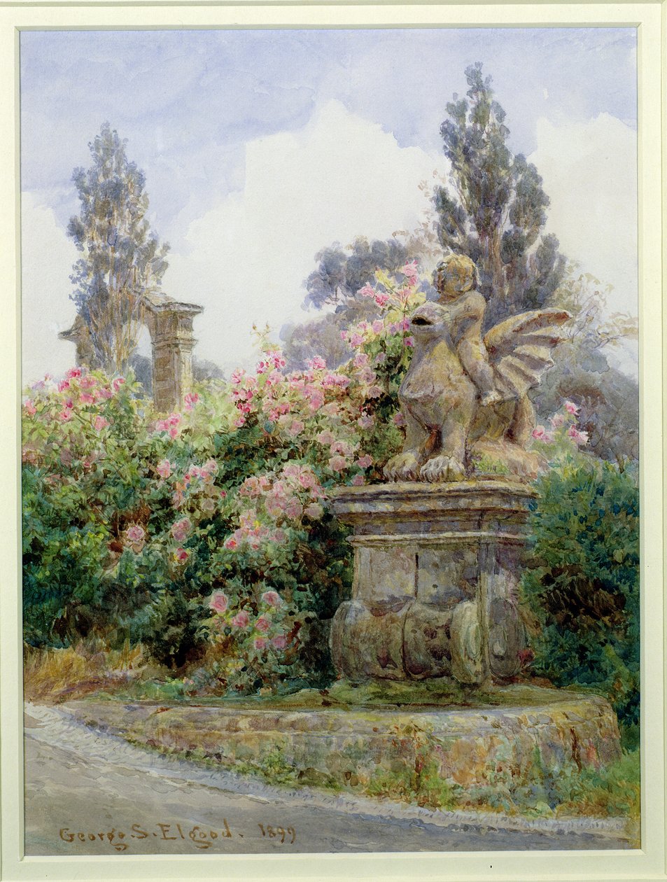 China Roses, Villa Imperiali, Genoa by George Samuel Elgood
