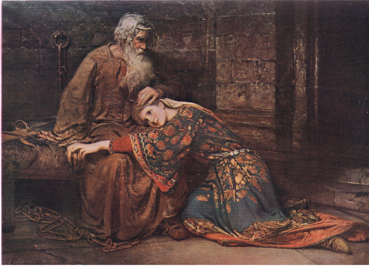 Cordelia Comforting King Lear in Prison (King Lear)