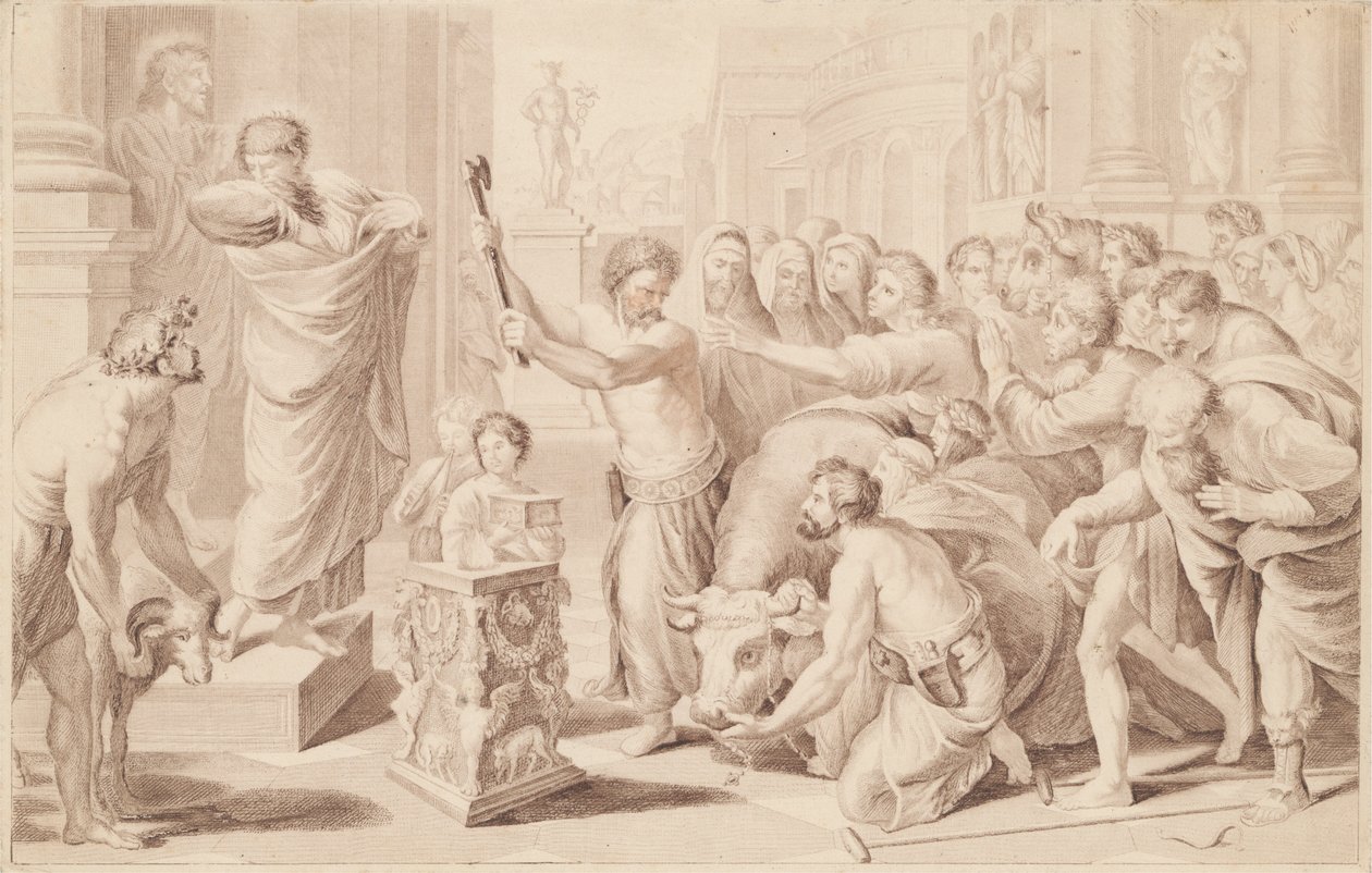 The Sacrifice at Lystra by George Baxter: Fine art print