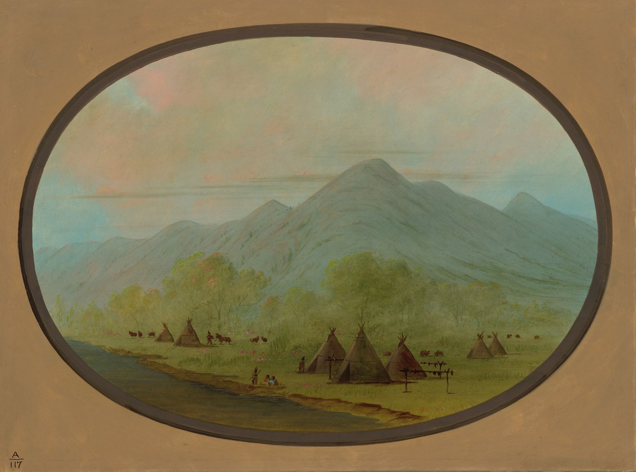 A Small Crow Village by George Catlin: Buy fine art print