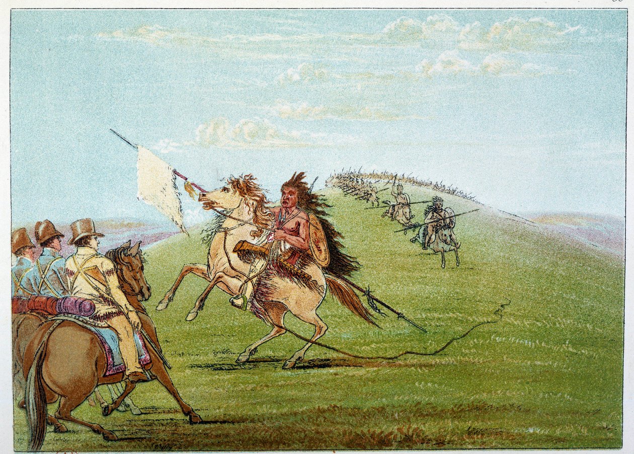 Indians of America: Indians commanded against the army. Illustration by ...