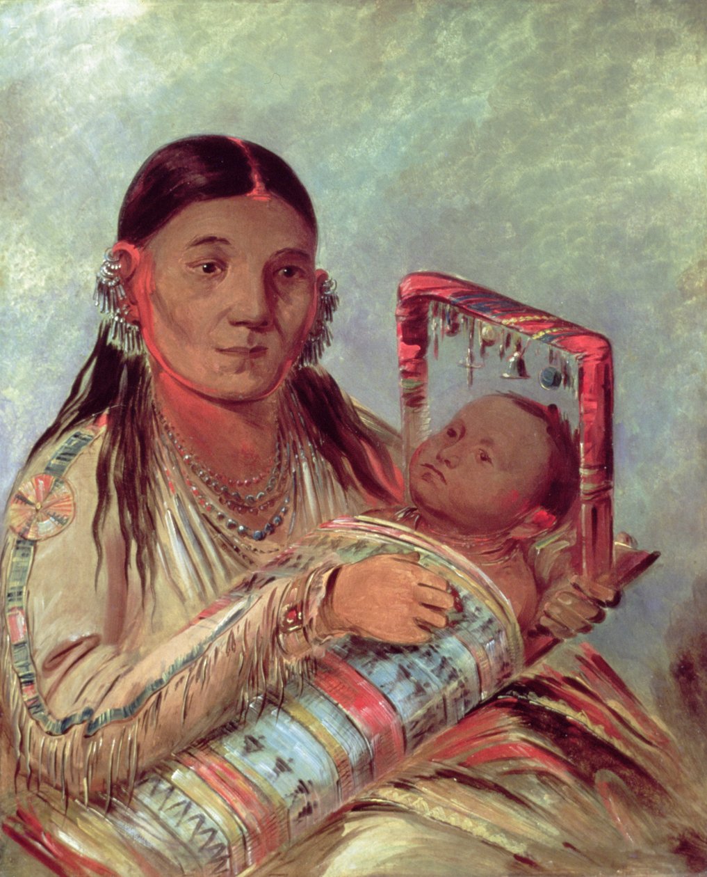 Sioux mother and baby by George Catlin: Buy fine art print