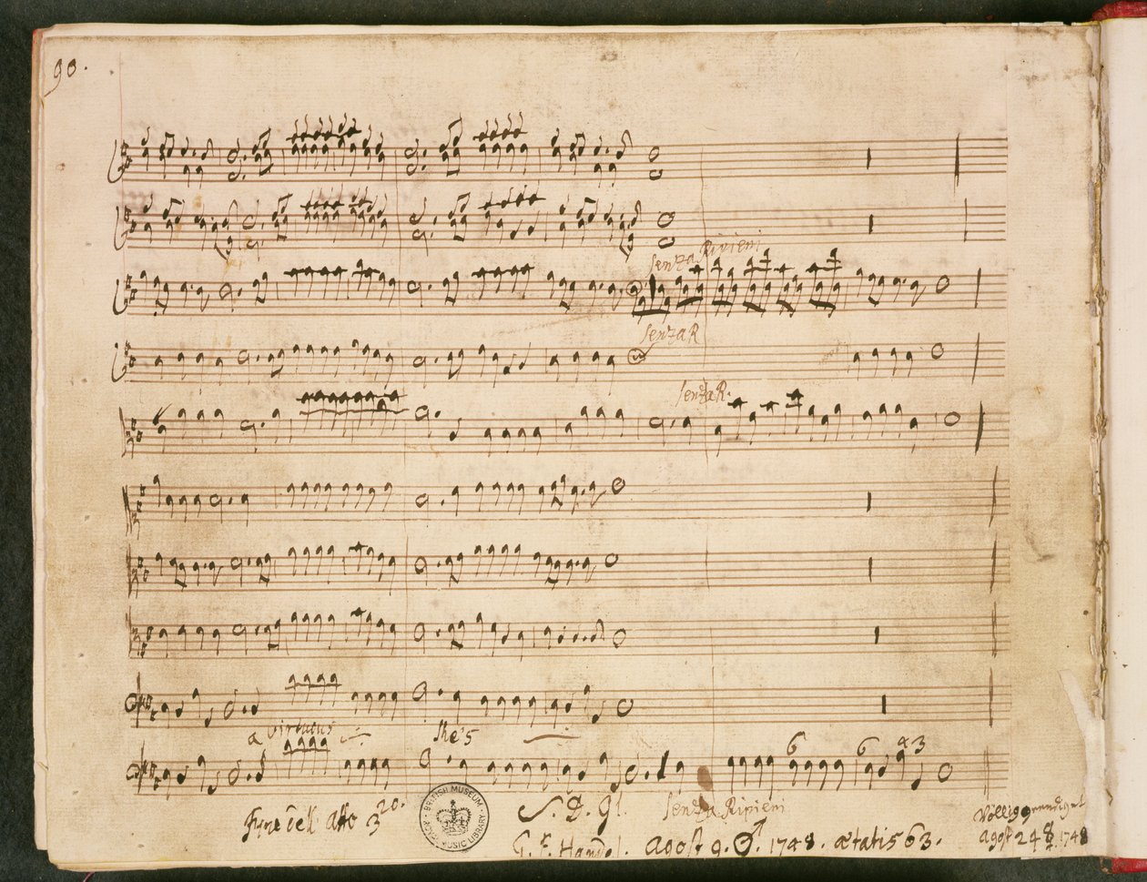 Original Score of the Last Folio from the Opera Susanna